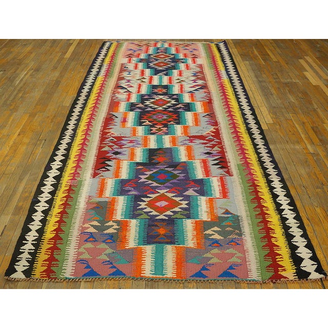 Vintage Persian Handmade Kilim Rug - 5′ × 10′8″ | Chairish