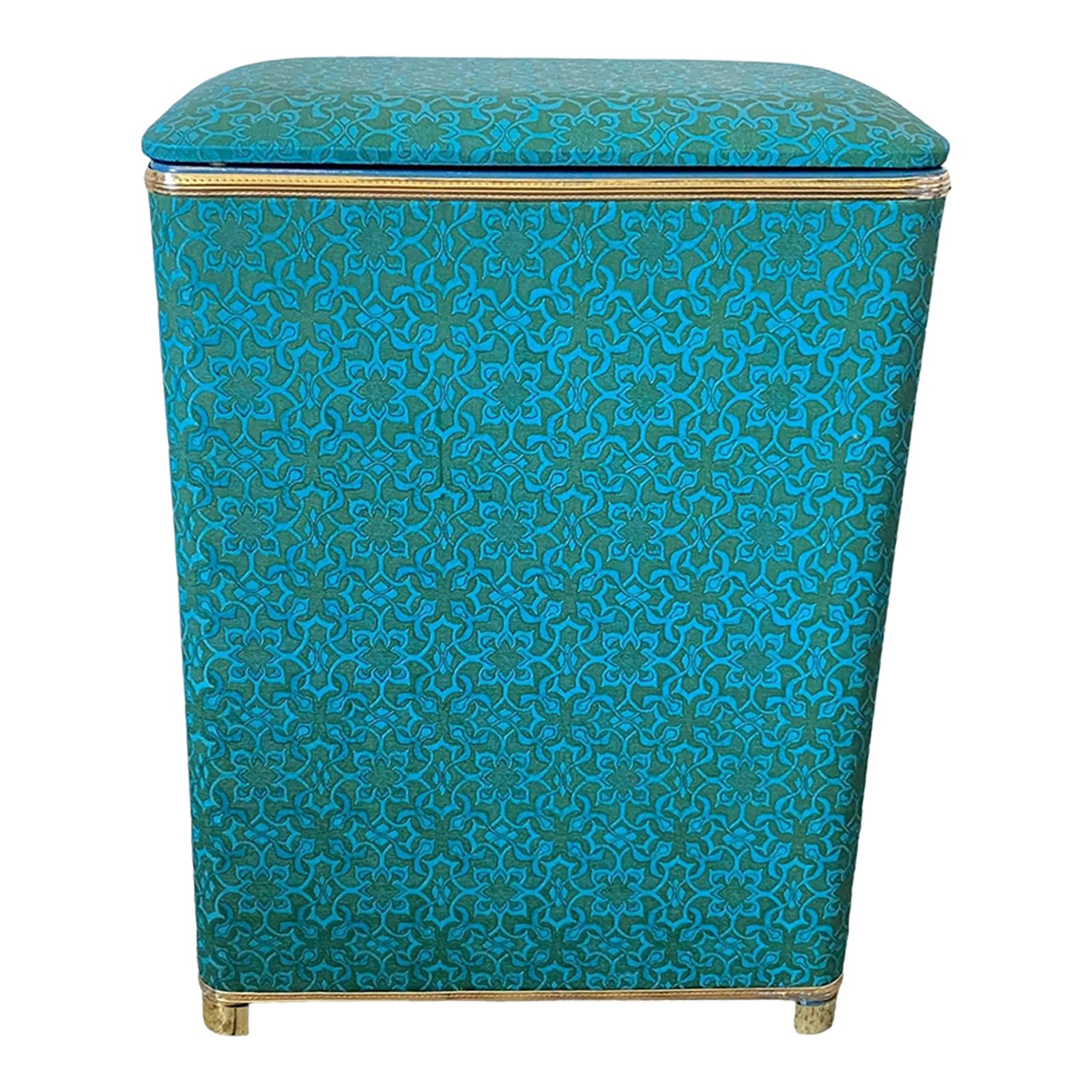 Vintage Laundry Hamper Mid Century Harvey Turquoise Teal Green Dirty ...
