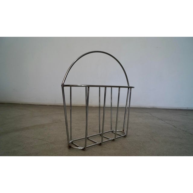 1970's Art Deco Chrome Magazine Rack | Chairish
