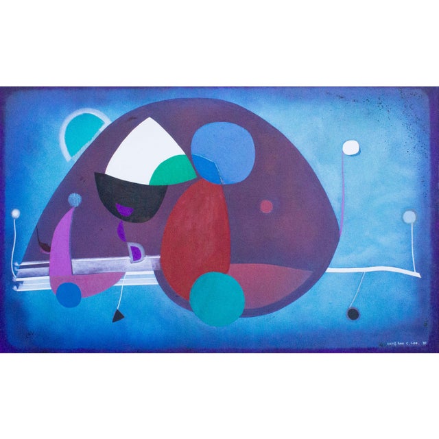 1985 Signed Oil on Canvas Abstract Painting by Sung-Hee Cho | Chairish