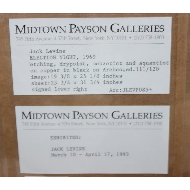 "Election Night" Etching Mezzotint Ltd Ed by Artist Jack Levine 1969 ...