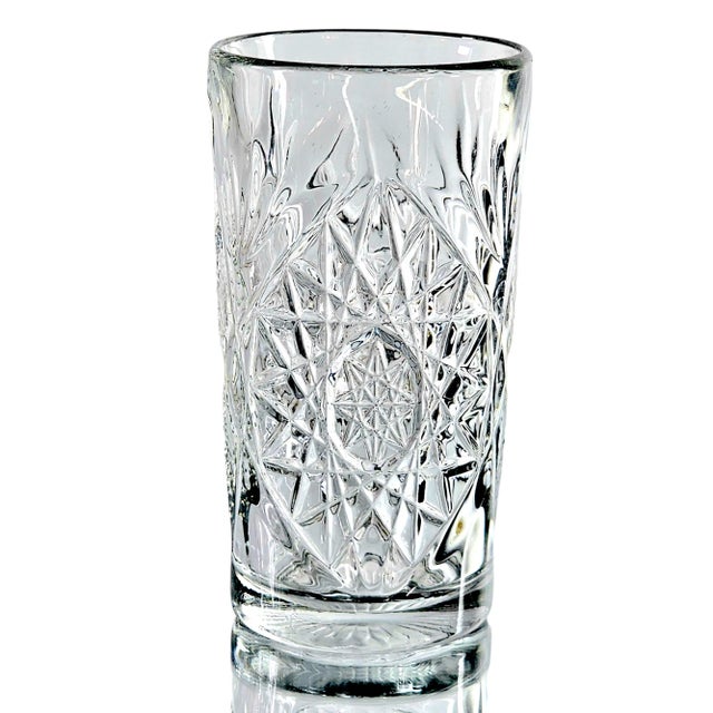 Libbey Glass Hobstar Highball Iced Tea Water Tumblers Set of 6 16 Oz ...