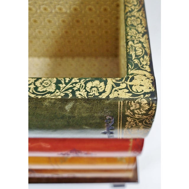 Vintage Italian Mid-Century Modern Leather Book Table Chest Box on ...