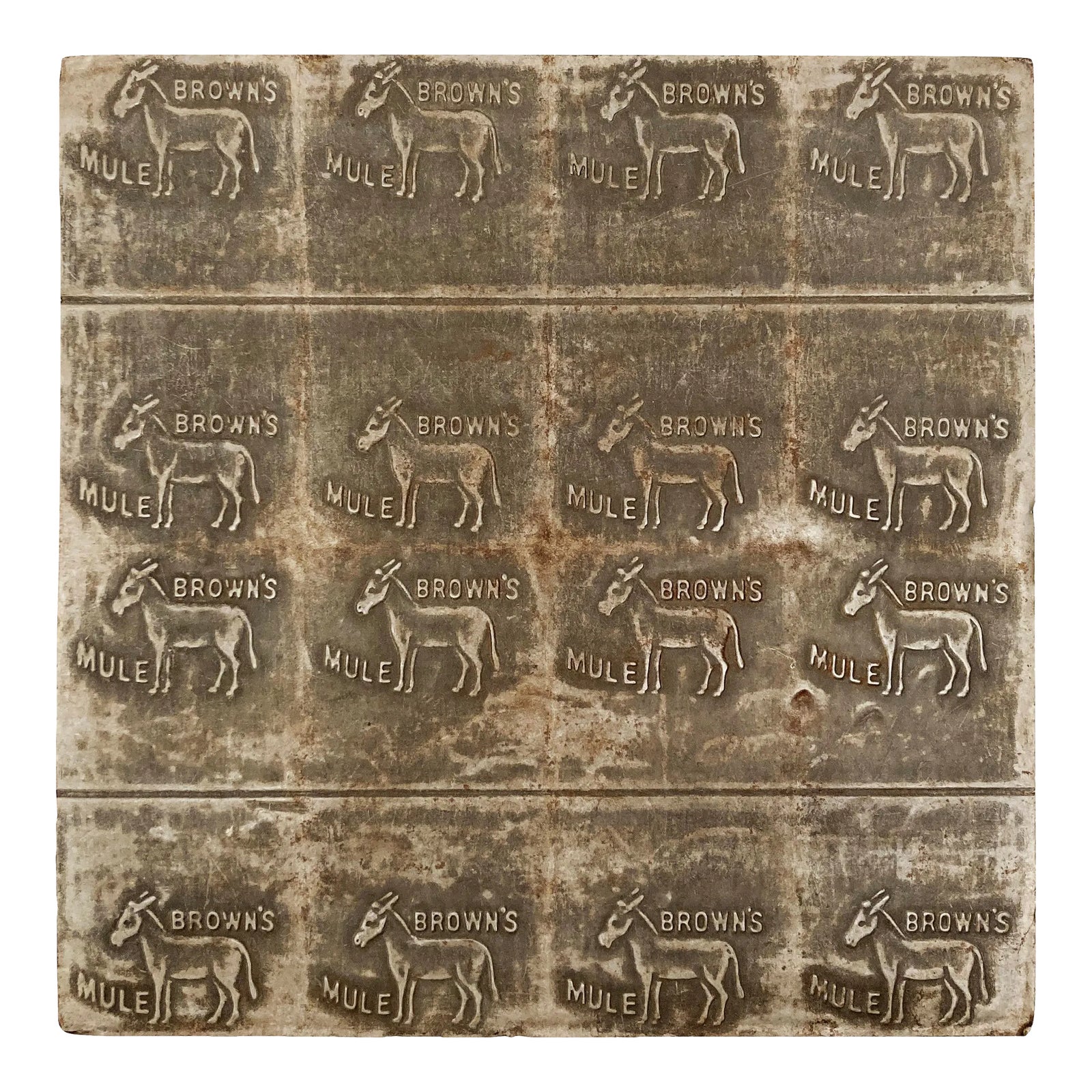 Antique Brown's Mule Tin Stamp | Chairish