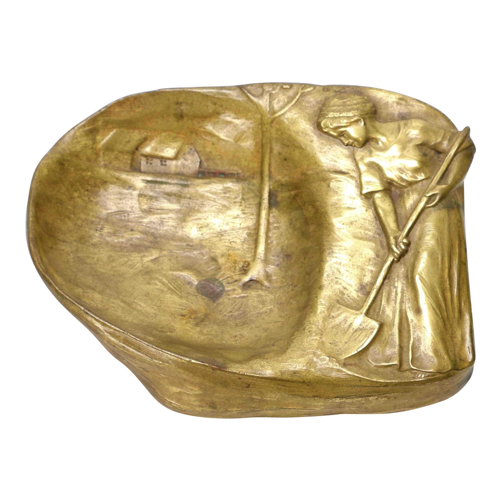 Antique Peter Tereszczuk Social Realism Austrian Bronze Dish | Chairish