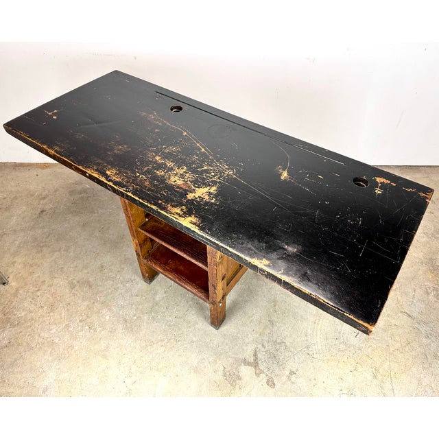 Early 20th Century Oak School Laboratory Table / Worktable / Desk ...