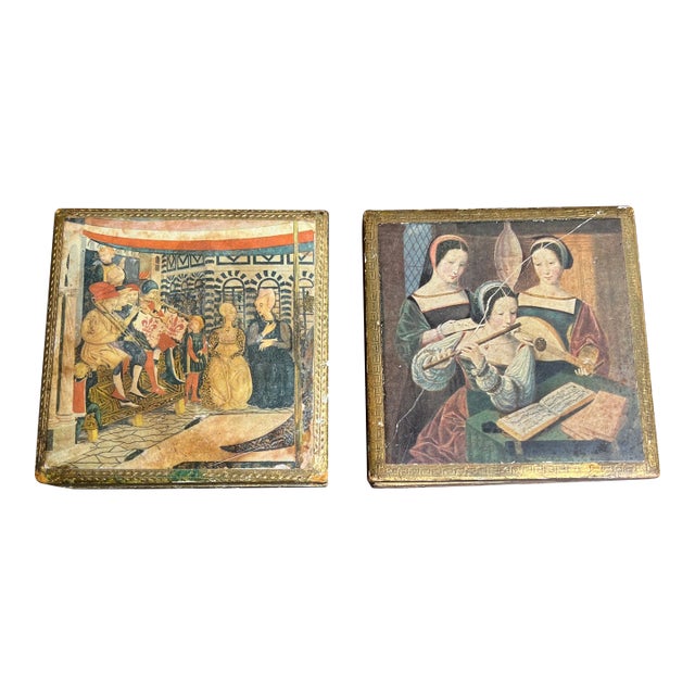 1970s Florentine Italian Pair of Gilded Boxes | Chairish