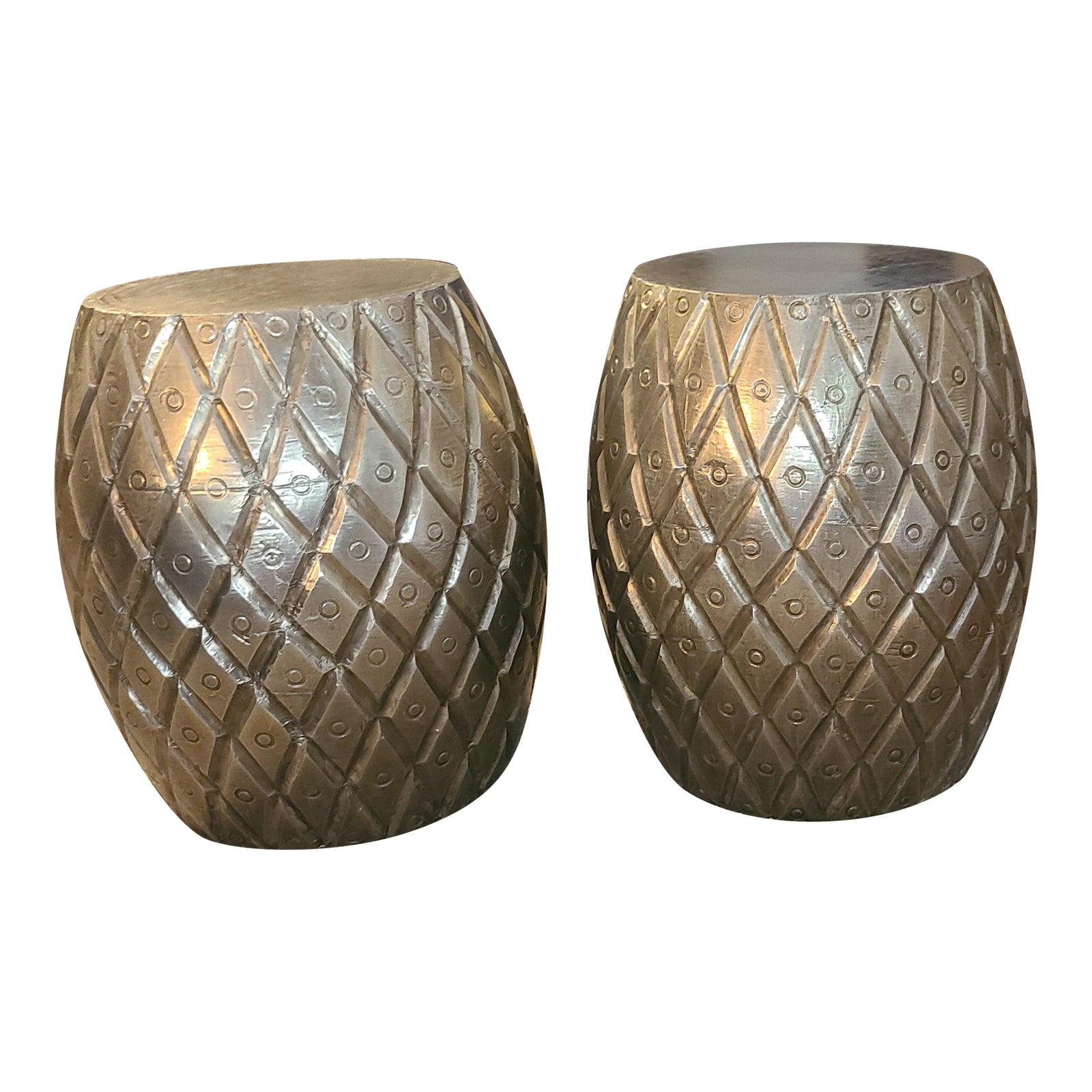 Pair of Garden Seat Side Tables | Chairish