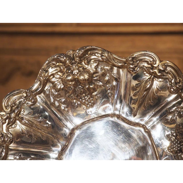 Pair of Scalloped Sterling Silver Platters With Repousse Fruit Motifs ...