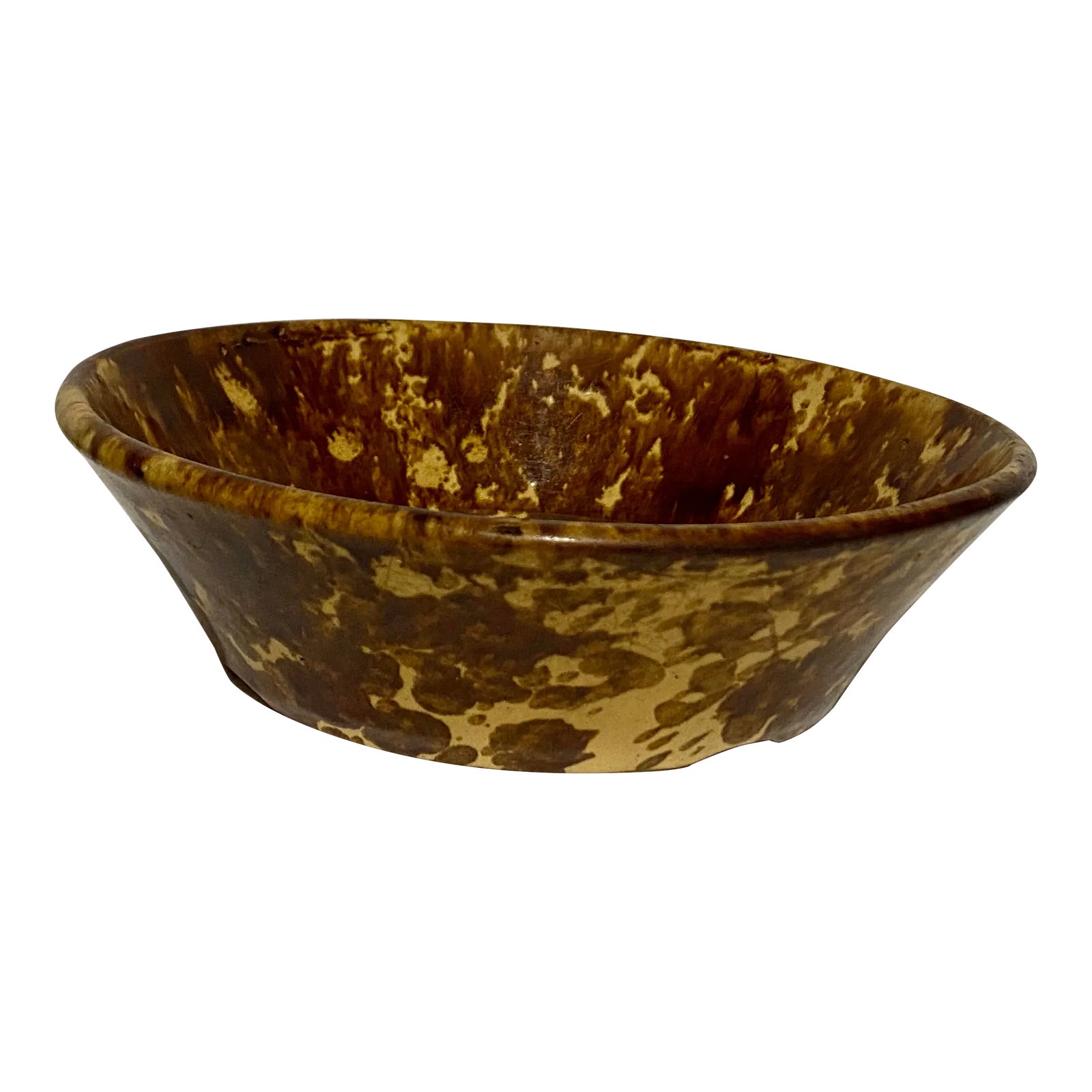 Antique Bennington Pottery Sponge Splatter Glaze Bowl | Chairish