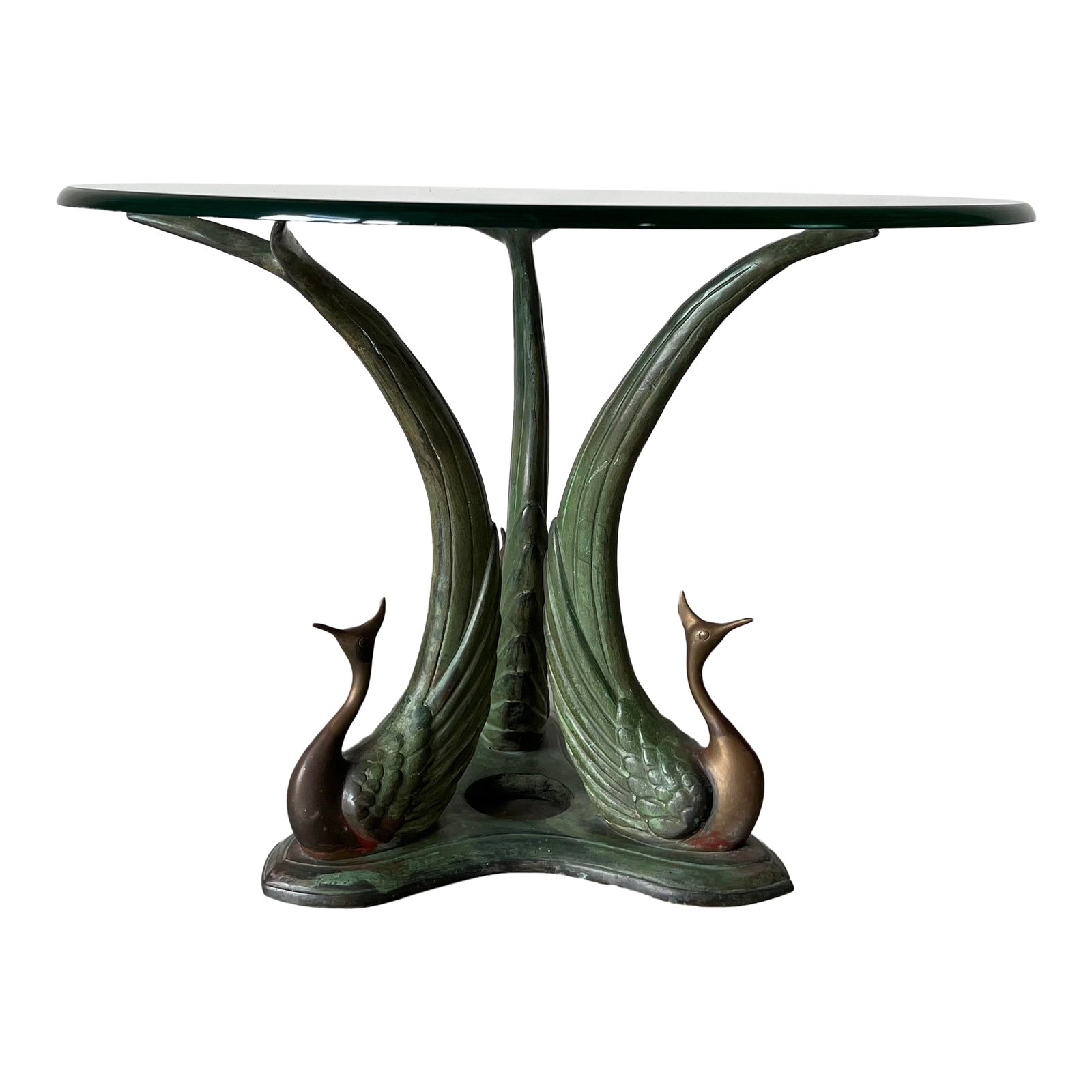 Vintage Hollywood Regency Style Brass Peacock Side Table/ Sold | Chairish