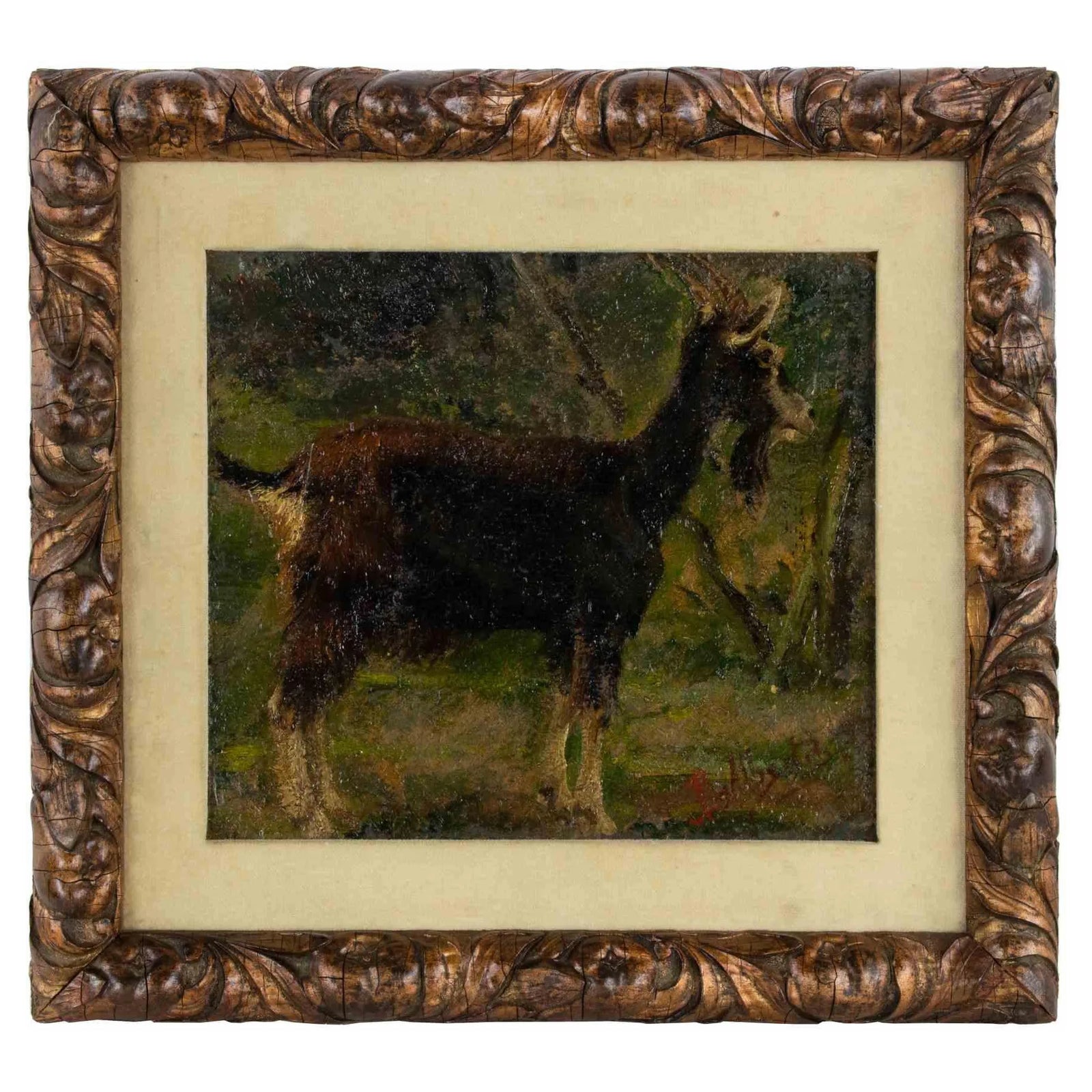 Sebastiano De Albertis, Sheep, Oil Painting, 19th Century, Framed ...