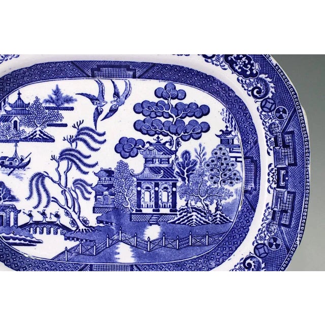 Antique 19th Century William Ridgeway Blue & White Willow Pattern ...
