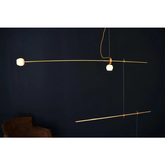 Brass Sculpted Pi Light Suspension by Periclis Frementitis | Chairish