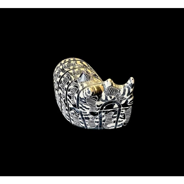 Mdi 20th Century Besmo Kenya Carved Stone Rhino Trinket Dish | Chairish