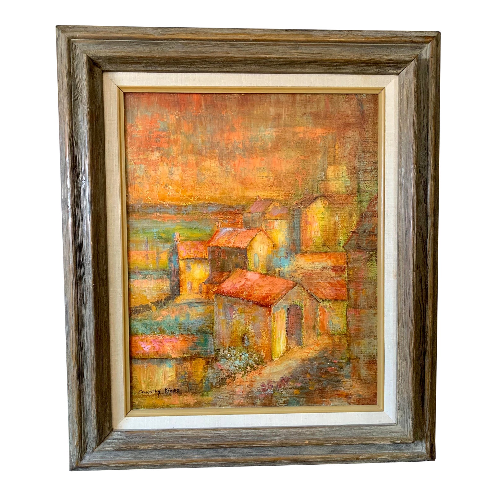 Cubist Village Scene | Chairish