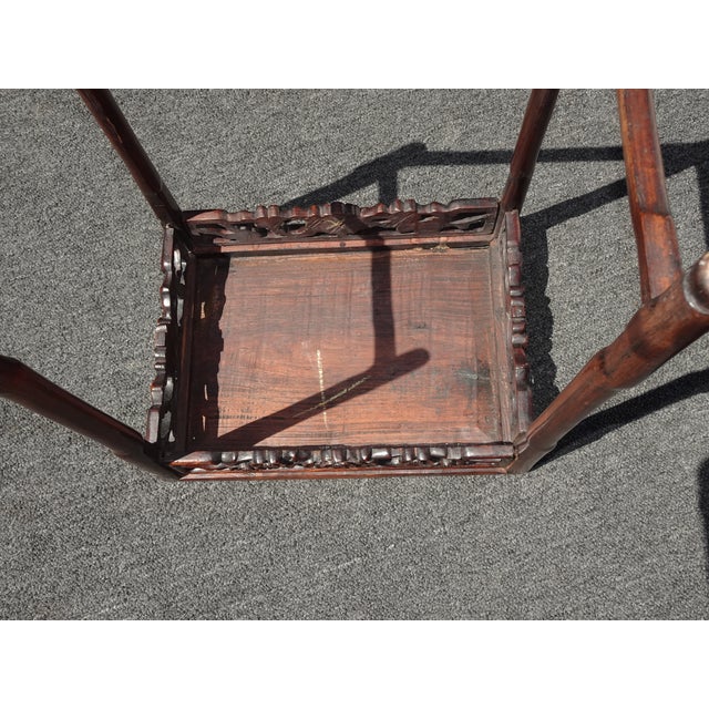 Vintage Chinese Rosewood Incense Stand Side Table | Chairish