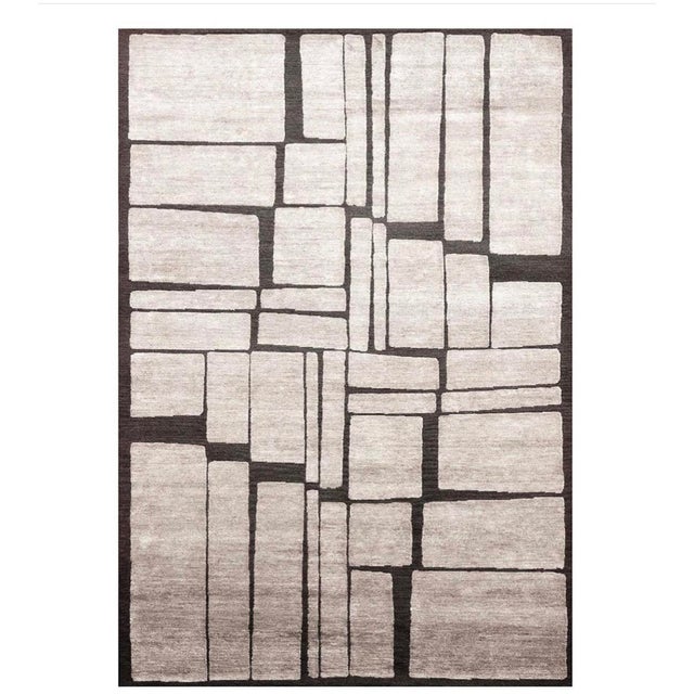 Windowpane 5' x 8' Rug - Gray/Ivory | Chairish