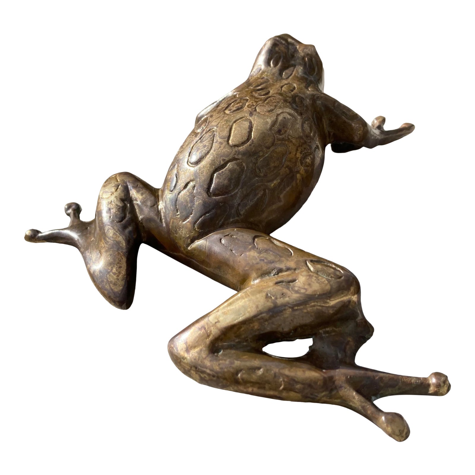 Midcentury Bullfrog Sculpture in Patinated Brass | Chairish