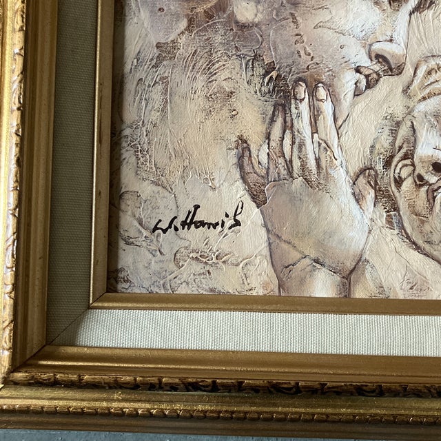 Vintage Mid Century Classical Greek Figures Painting | Chairish