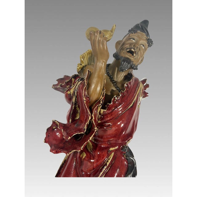 Red Robed Li Tieguai, One of the Eight Chinese Immortals, Signed Statue ...