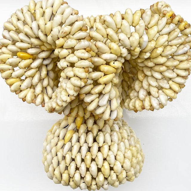 Folk Art Trompe l'Oeil Ruffled Shell Vase | Chairish