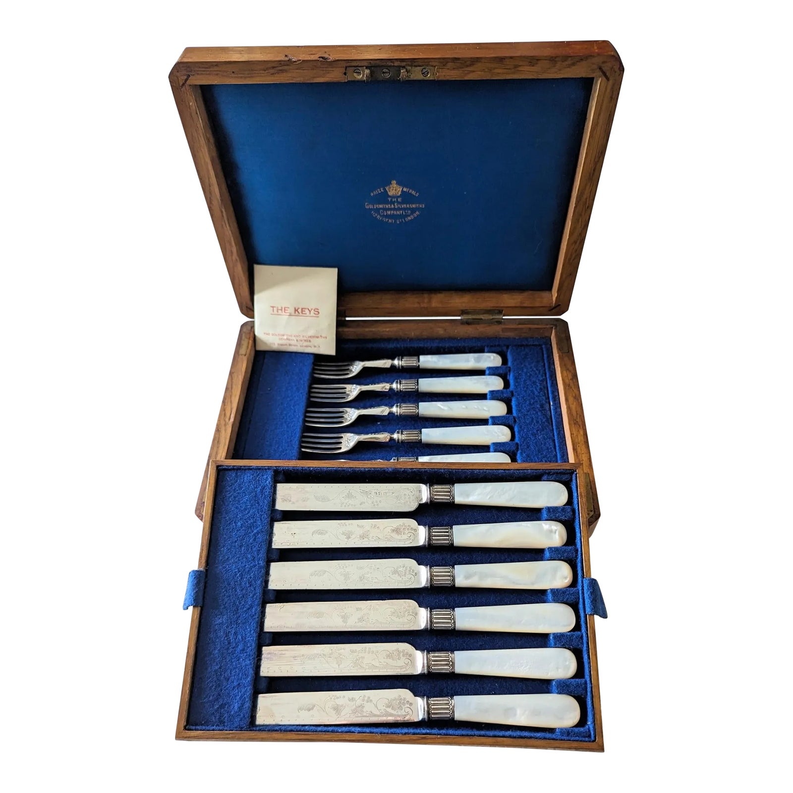 Antique Goldsmiths & Silversmiths Co., Ltd. Silver Dessert Set- 12 ...