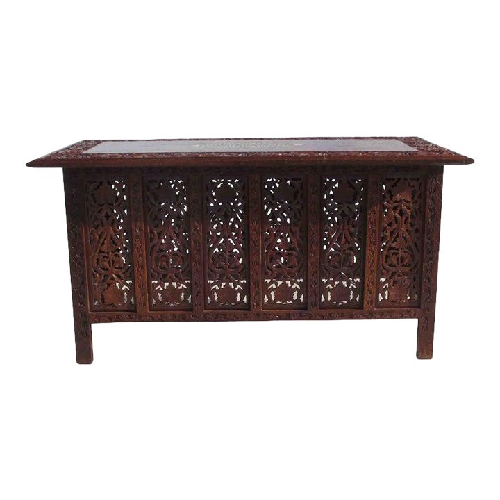Late 20th Century Indonesian Fret Work Alter Console Table | Chairish
