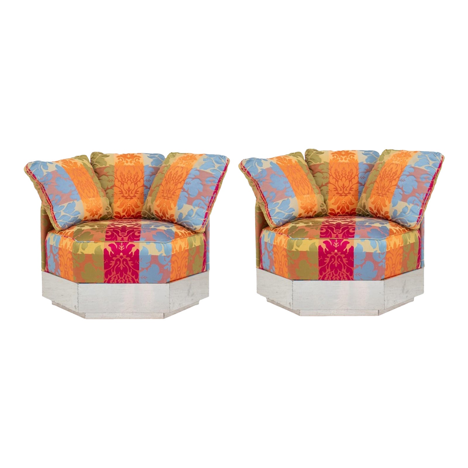 After Peter Murdoch Hexagon Swivel Chairs, Pair | Chairish
