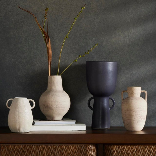 Four Hands Pima Vase, Distressed Cream | Chairish