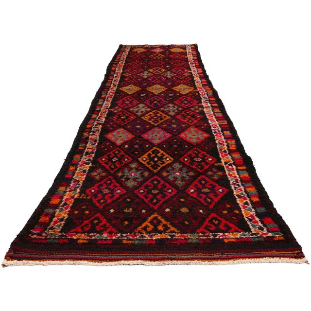 Vintage Kurdish Tribal Rug Runner - 02'10 X 13'00 | Chairish