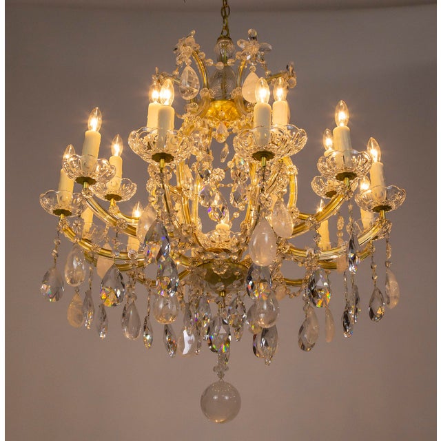 Late 20th Century 19-Light Rock Crystal Maria Theresa Chandelier | Chairish