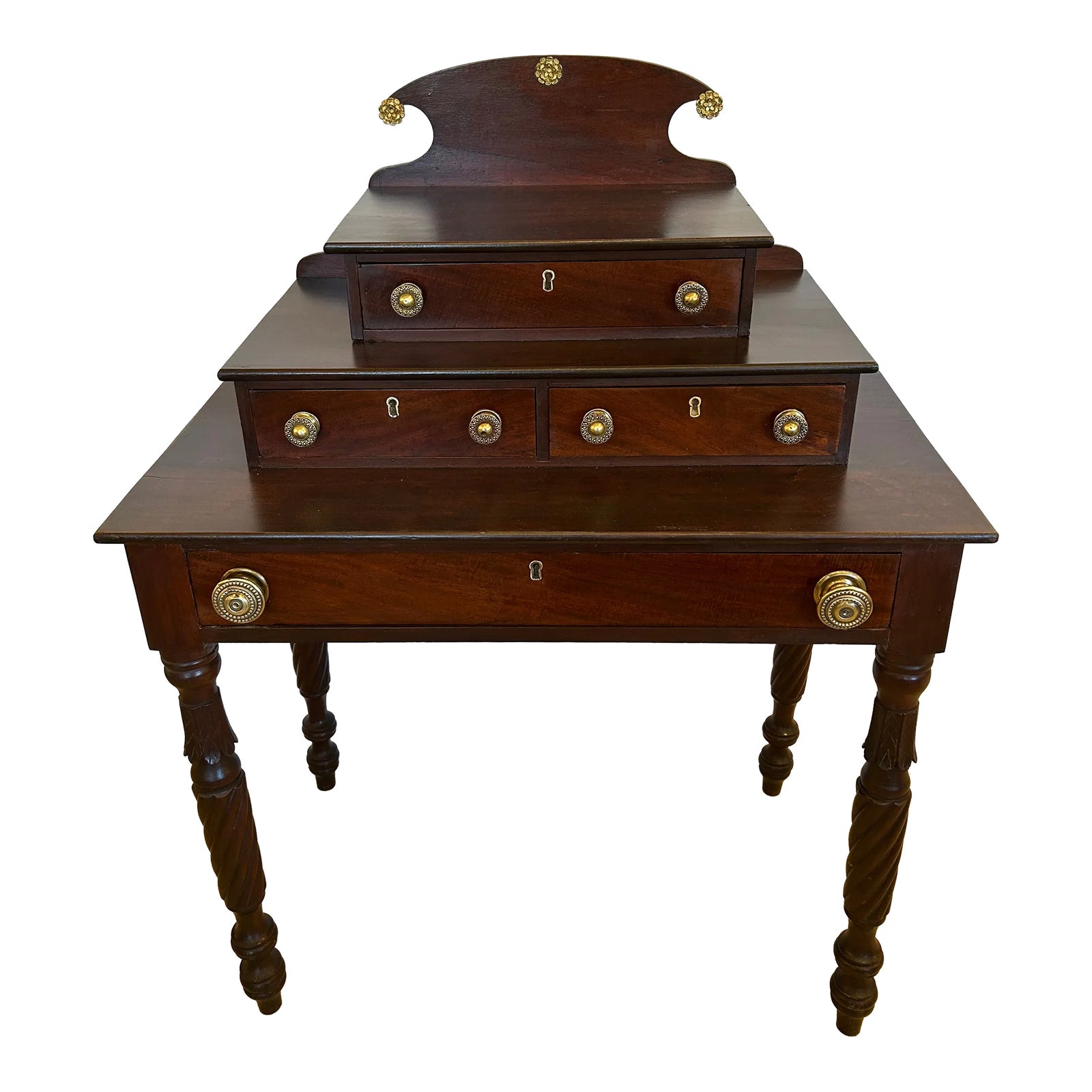 3 Tier Stepped Mahogany Dressing Table | Chairish