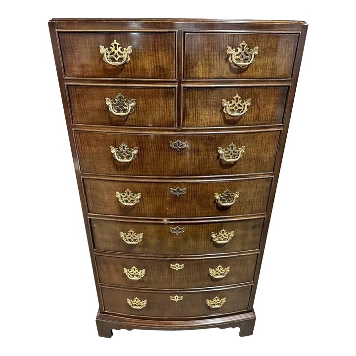 Henredon Vintage Georgian Walnut Tall 9-Drawer Dresser - Circa 1970s ...