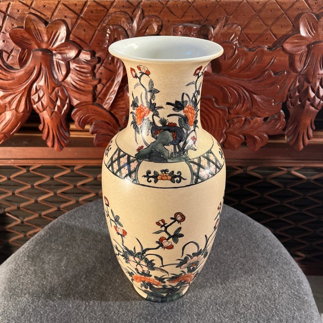 Vintage Acf Japanese Porcelain Ware Vase, Decorated in Hong Kong | Chairish