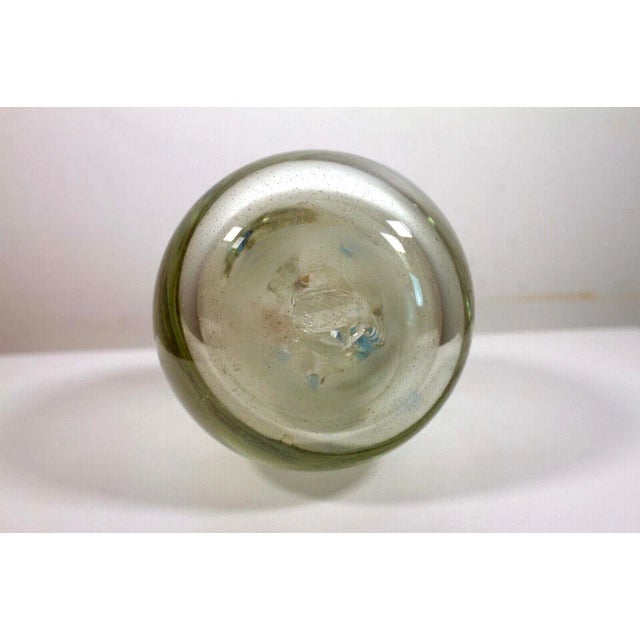 1970s Richard Ritter Modern Clear Glass with Blue Vessel Sculpture ...