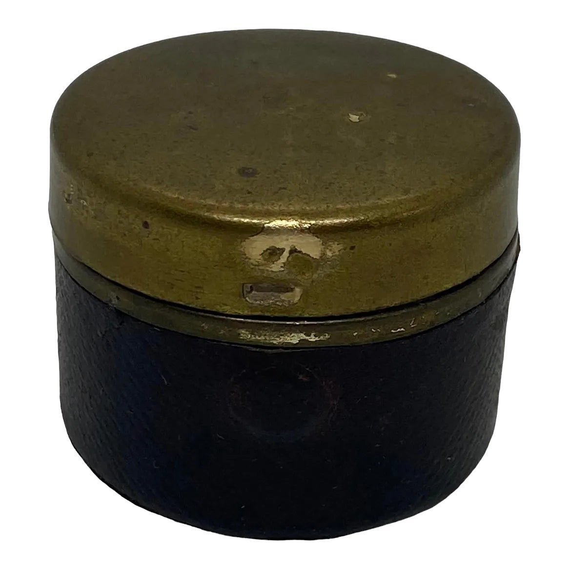 Early 20th Century Leather and Metal Travel Inkwell With Two Hinged ...