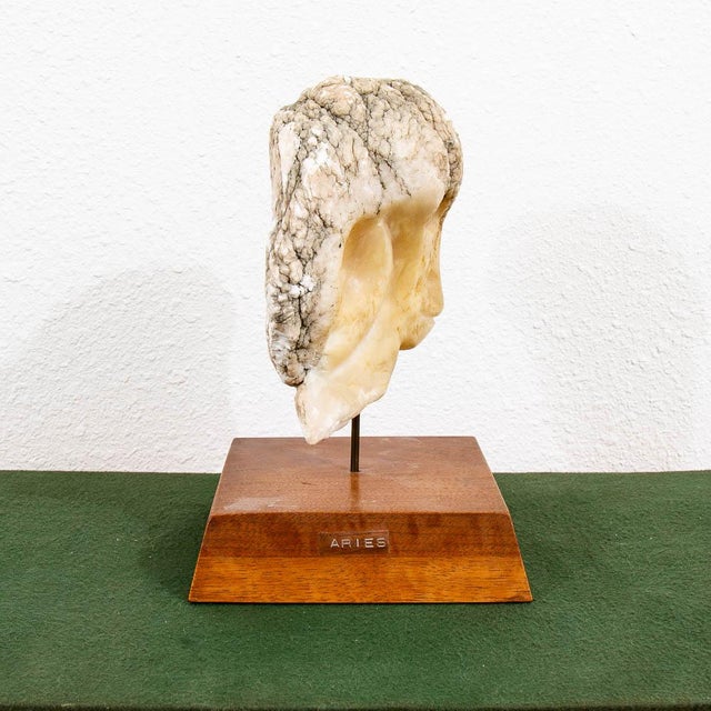 Mid Century Modern Stone Sculpture Ram Martha G Huey Aries Statue ...