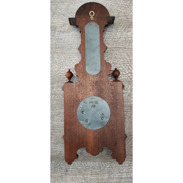 19th Century Antique Weather Station, Barometer, Thermometer Carved ...