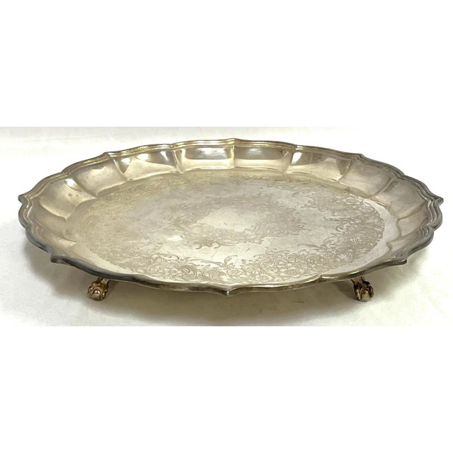 Vintage International Silver Co. Silverplate Footed Tray | Chairish