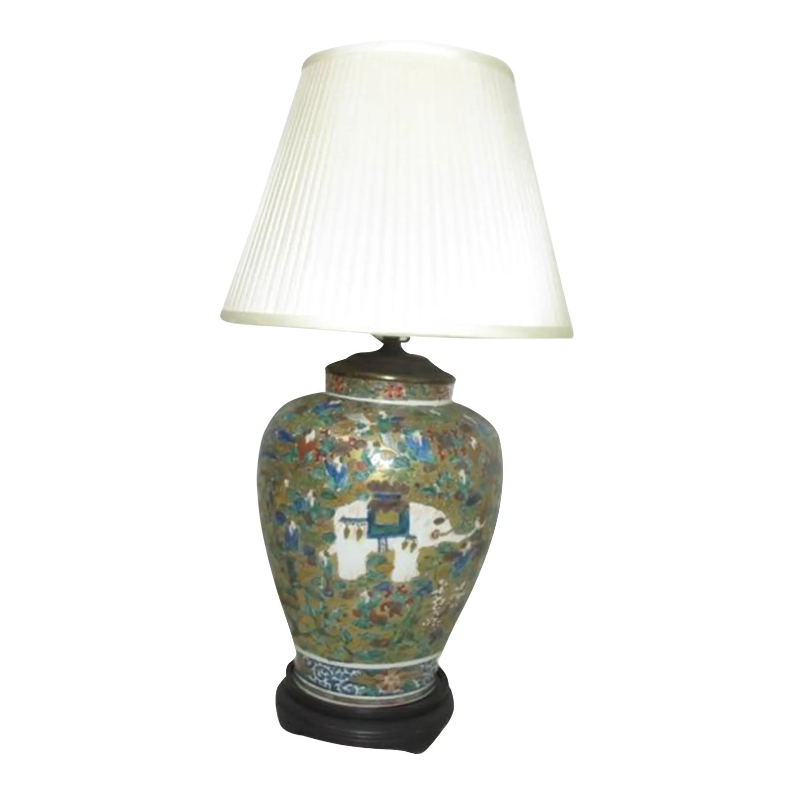 Antique Japanese Aoki Mokubei Porcelain Lamp | Chairish