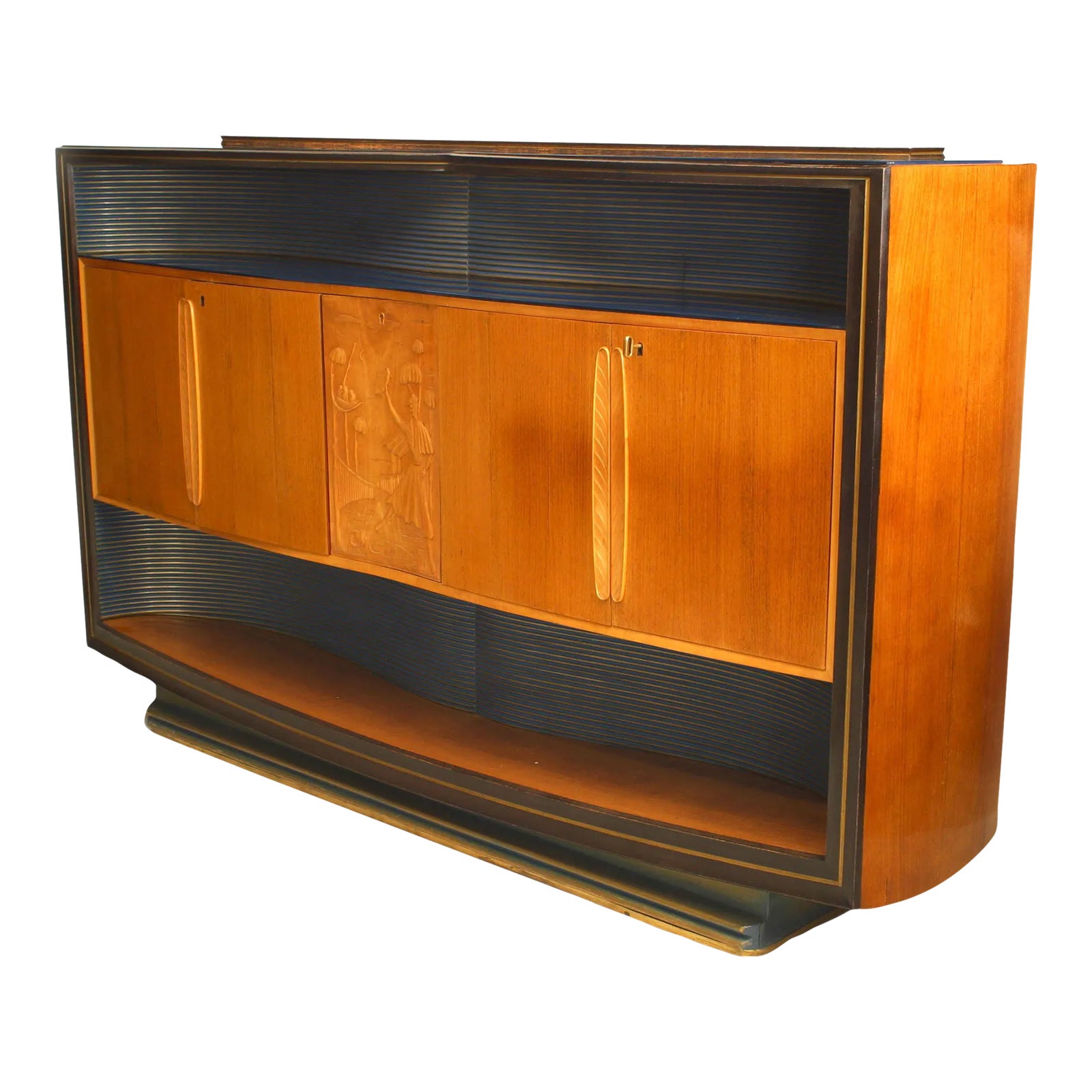 Dassi and Ferrari Italian Mid-Century Walnut & Maple Sideboard | Chairish
