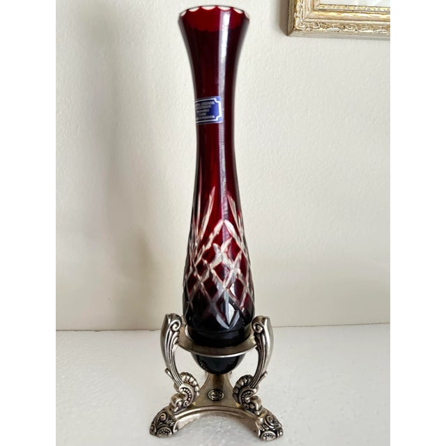 Vintage 1960s Crystal Legends by Godinger Crystal Ruby Red Cut to Clear ...