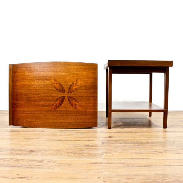 Lane Side Tables With Rosewood Inlay Pattern on Top | Chairish
