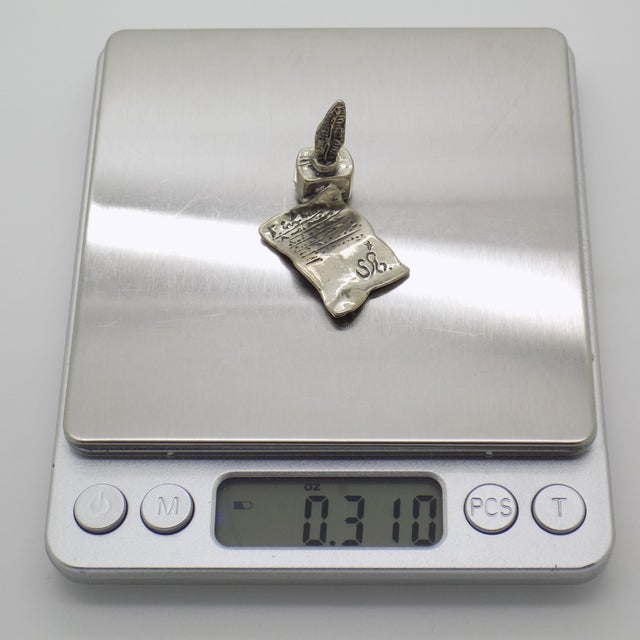 Vintage Italian Handmade Genuine Silver Pen, Paper and Ink Dollhouse ...