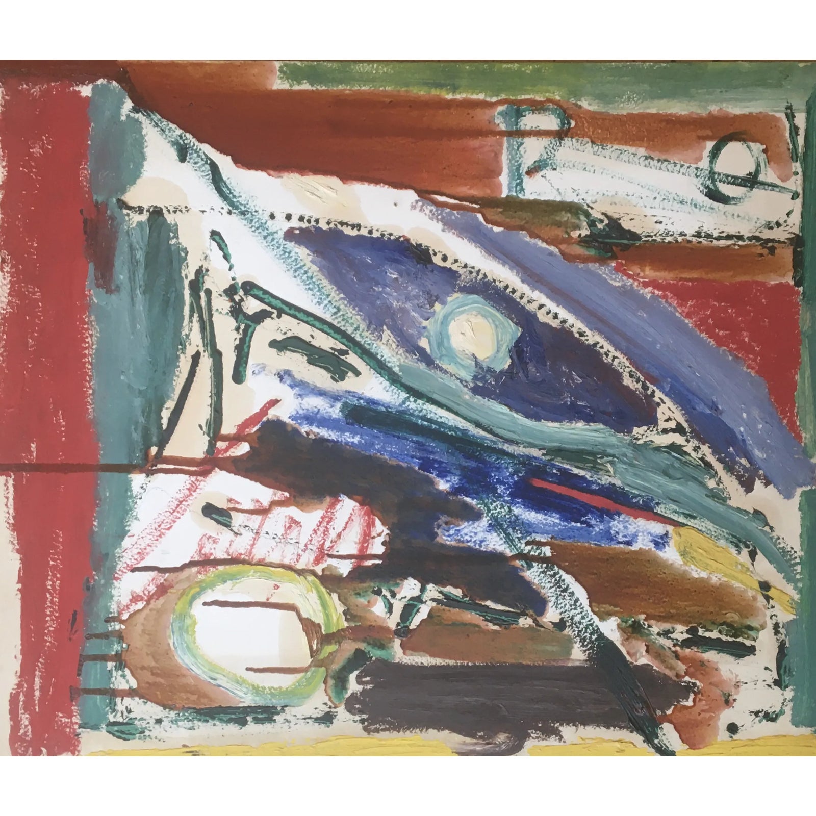 Michel Gemignani, Abstract Composition, Oil on Canvas, 1980s | Chairish