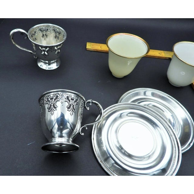 Antique Sterling Silver Demitasse Espresso Cups & Saucers 1922- 6 ...