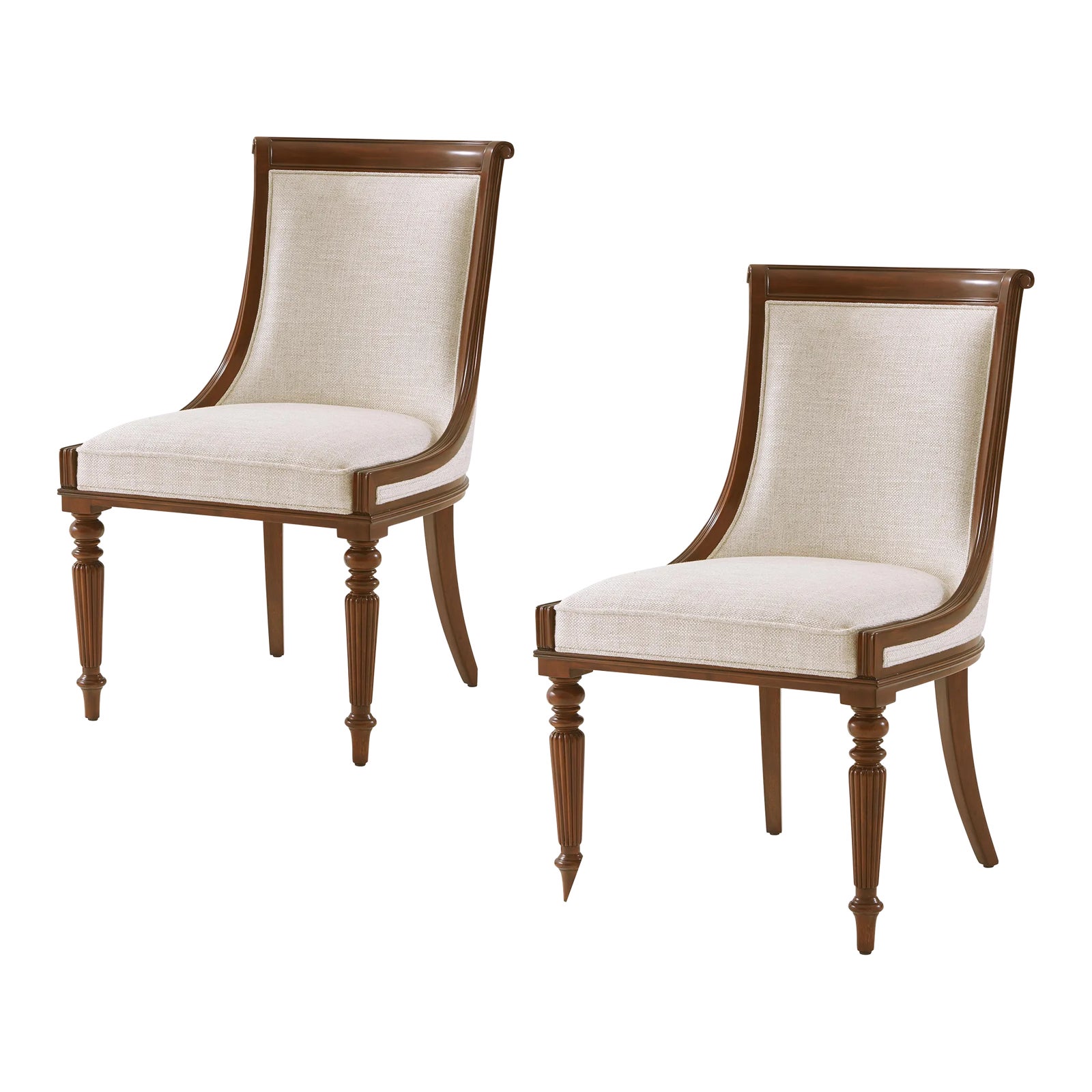 English Style Dining Chairs- Set of 2 | Chairish