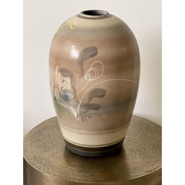 1980s Jamie Davis Studio Art Pottery Postmodern Raku Ceramic Vase ...