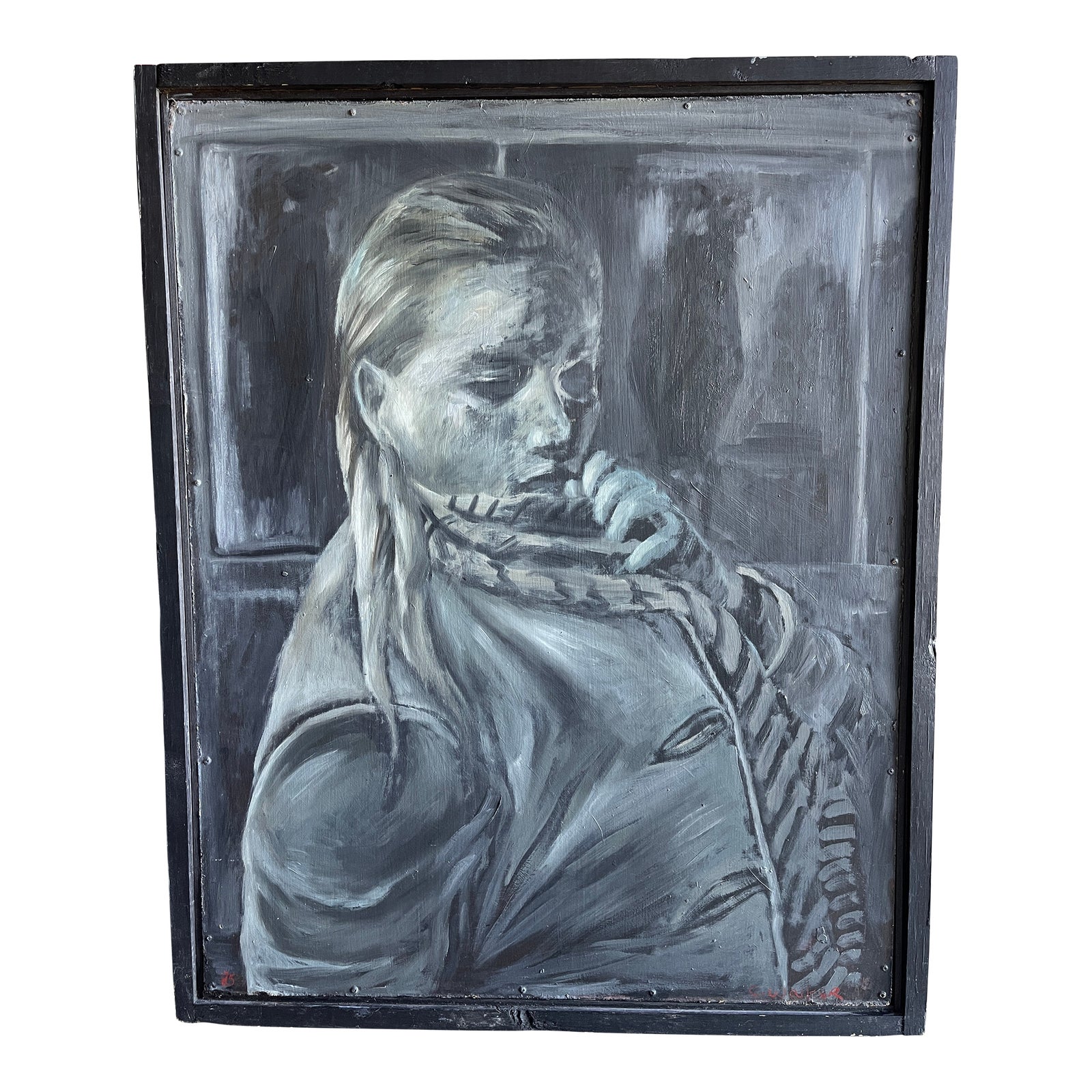 85 Chuck Walker Chicago Signed Neo Realism Oil on Masonite Original ...